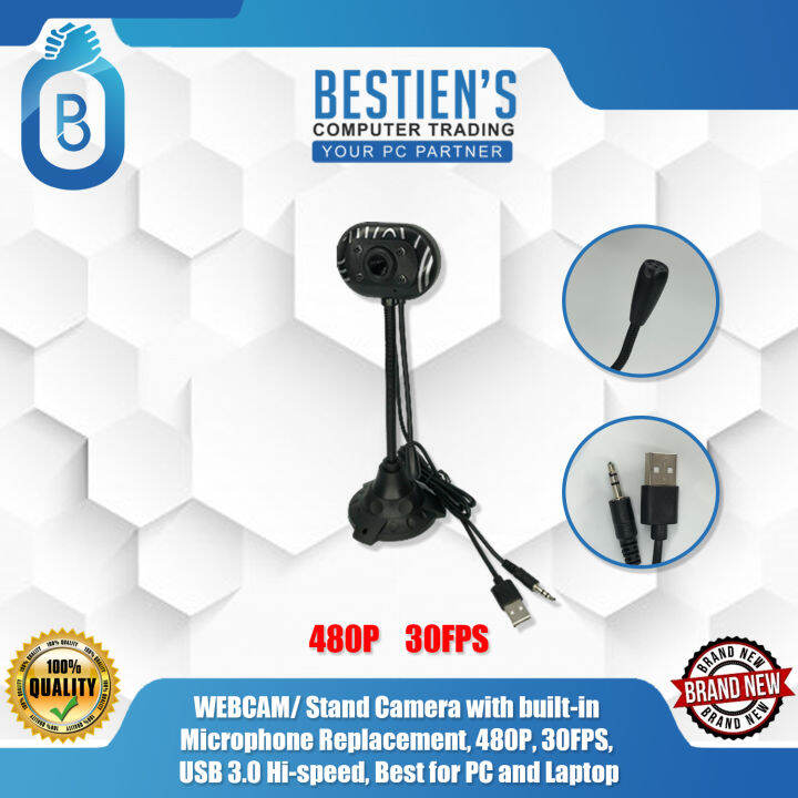 WEBCAM/ Stand Camera with builtin Microphone Replacement, 480P, 30FPS ...