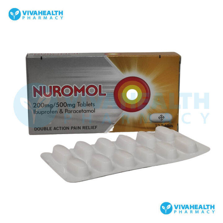 Nuromol (Ibuprofen 200mg & Paracetamol 500mg) Tablet 12s | Lazada Singapore