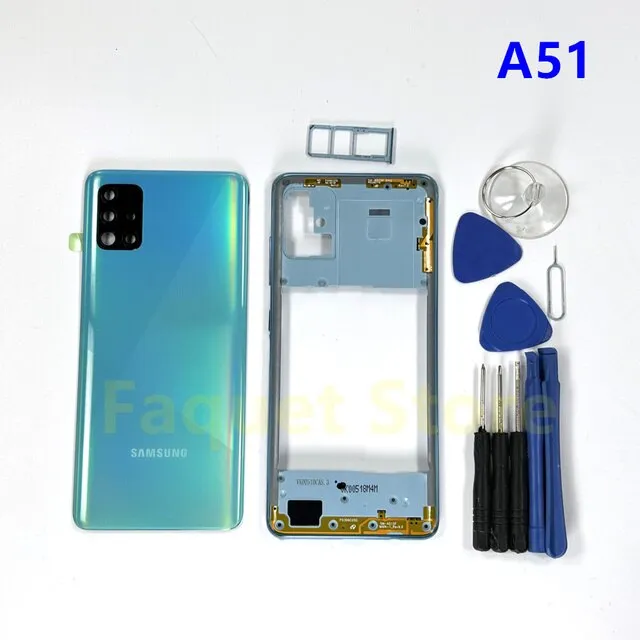 For Samsung Galaxy A51 A515 Sm-A515f/ds Full Housing Case Middle Frame ...