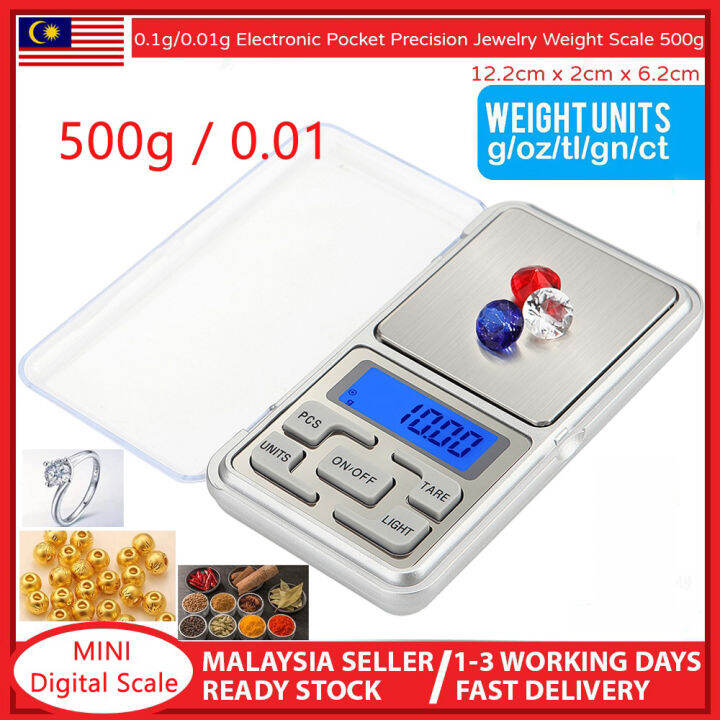 【500gx0.01】Mini Digital Scale High Precision Portable Digital Scale Electronic LCD Display Scale ...