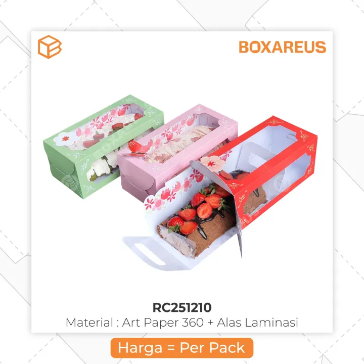 Box Roll Cake Dus Bolu Gulung Kemasan Kue Lapis Spiku 25x12x10 ...