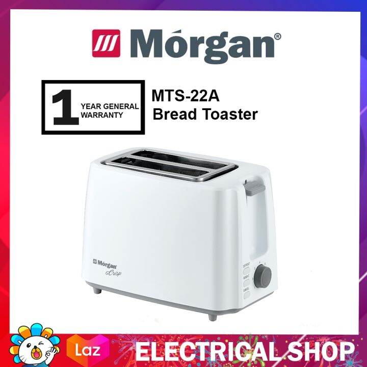 Morgan MTS-22A Bread Toaster 2 Slice MTS22A 750W with dust cover | Lazada