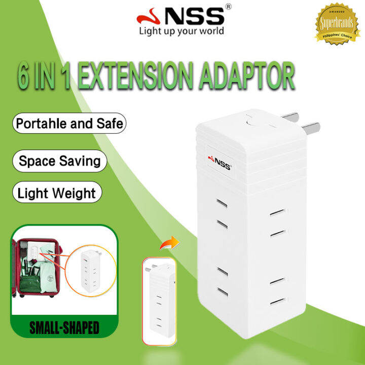 Nss 6 in 1 Extension Adaptor Socket Outlet Power Adapter Children ...