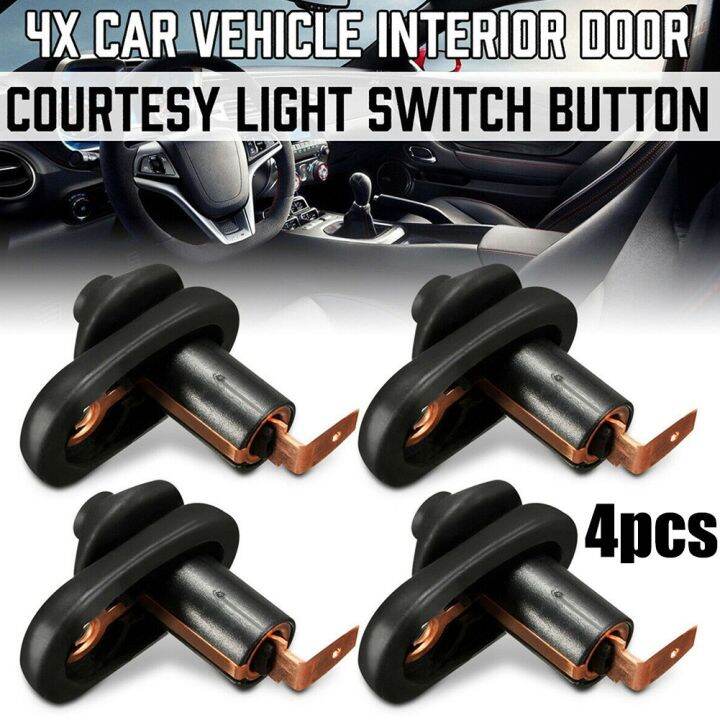 Plastic Door Light Switch Universal Black Button Car Courtesy Interior ...