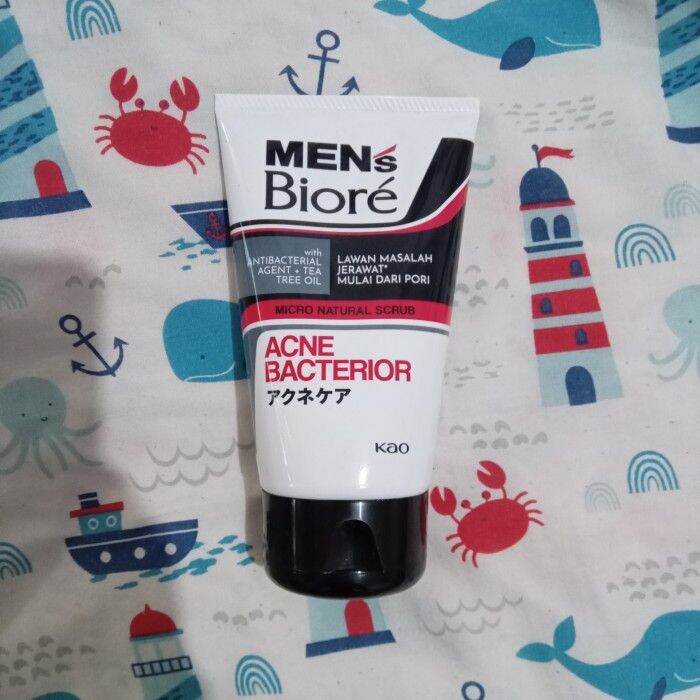 Mens Biore Acne Bacterior 100g Facial Wash Micro Natural Scrub | Lazada ...