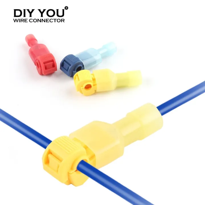 10/25 Set T Shape Electrical Cable Connector Quick Splice Lock Wire ...