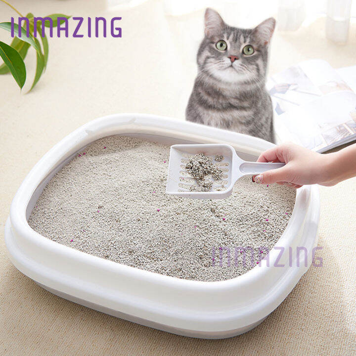 Inmazing Cat Litter Basin Sand Pan Box Kitten Pet Poo Training Toilet ...