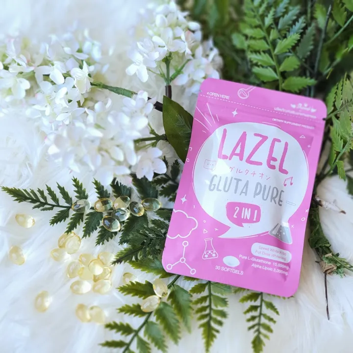 Lazel Gluta Pure 15,000mg 2 in 1 Powerful Antioxidant 30 Softgels ...