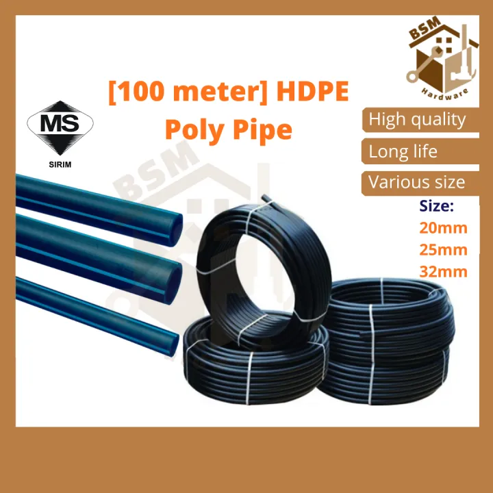 BSM 100 Meter SIRIM HDPE Poly Pipe HDPE Poly Paip Air HDPE PVC ...