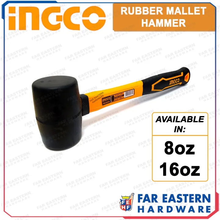 INGCO Rubber Mallet Hammer Fiberglass Handle 8oz | 16oz INHT | Lazada PH