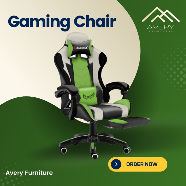 Gaming Chair Ergonomic Office Computer Chair with Footrest | Lazada PH