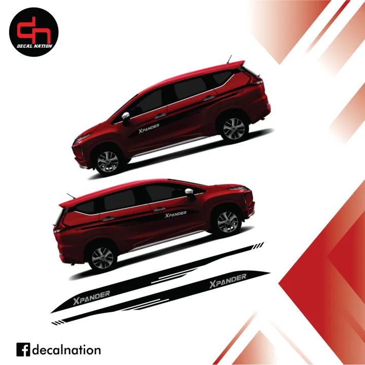 Mitsubishi Xpander all weather proof cut out decals black and silver ...