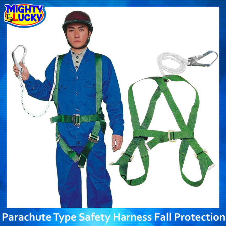 MightyLucky Parachute Type Fall Protection Harness Full Body Safety ...