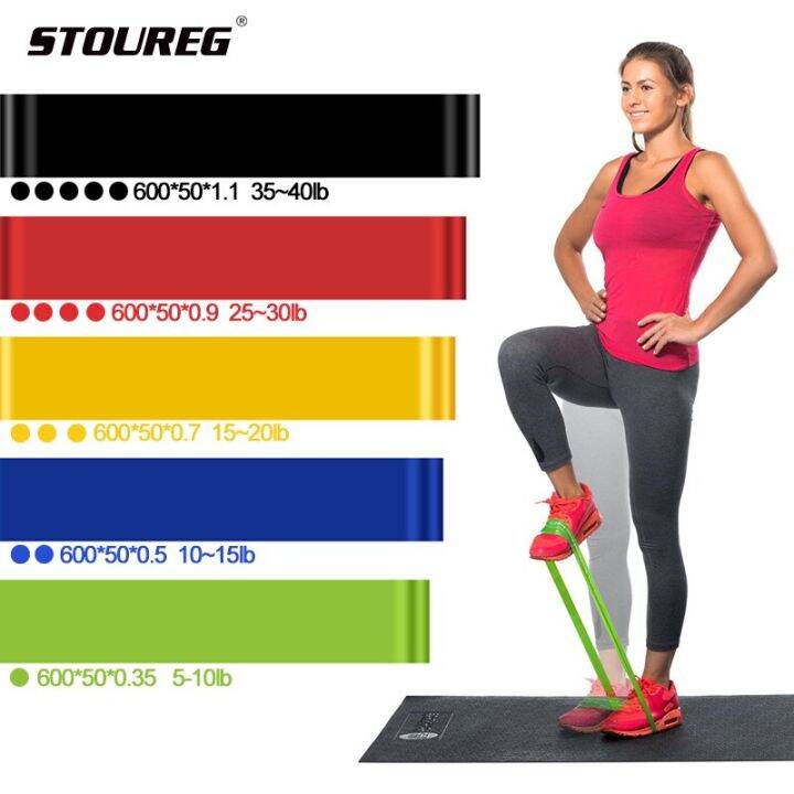 5 Levels Resistance Rubber Bands Sport Training Workout Loops Yoga ...