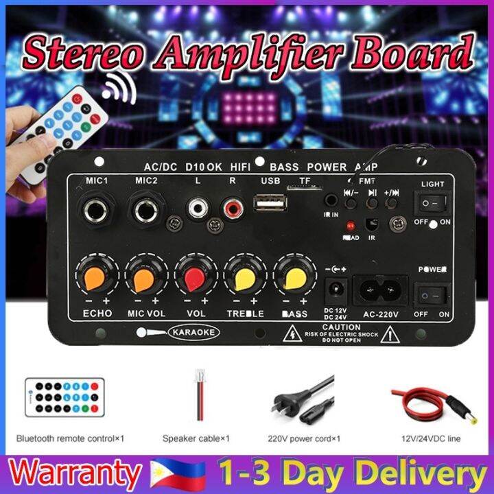 AC 220V 12V 24V Digital Bluetooth Stereo Amplifier Board Subwoofer ...