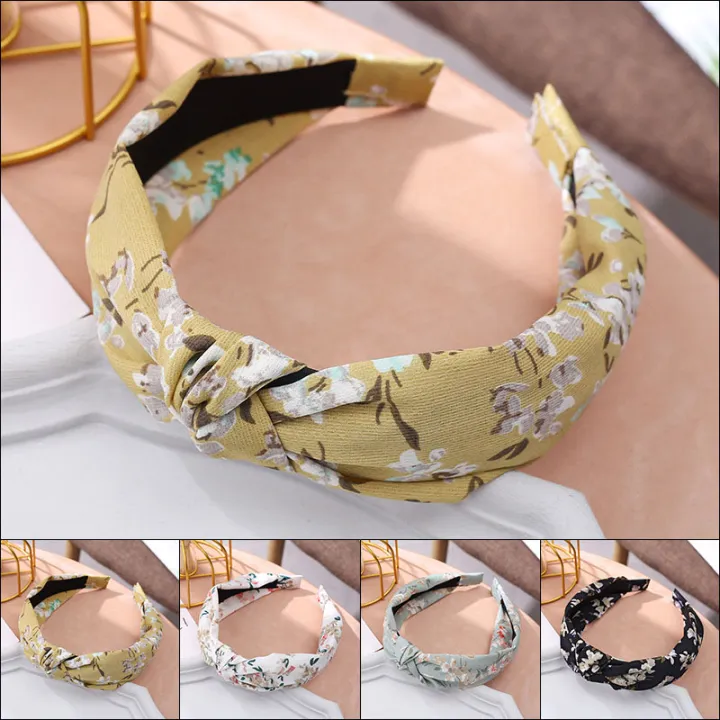 Mododo ของขวัญที่ดีสำหรับล้างหน้ากว้าง-Brimmed ผ้าอเนกประสงค์สไตล์เกาหลีที่คาดผมลายดอกไม้ดอกไม้ ...