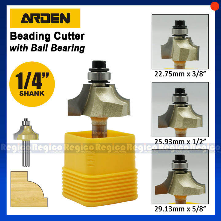 ARDEN 1/4 Shank Beading Bit w/ Ball Bearing Router Bit #0603 Regico ...