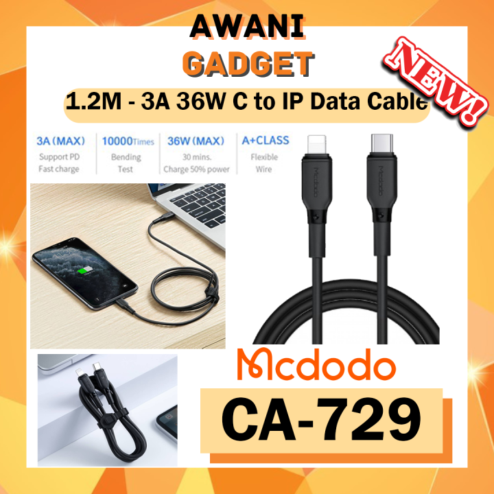 Mcdodo CA-729 36W PD Fast Charge Data Cable Type-C to IP 3A Data Cable ...