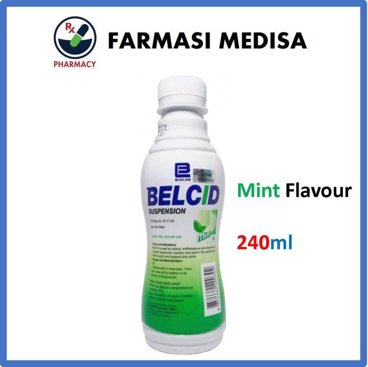 (SHIP SAME DAY) Belcid Suspension 240ml Mint ubat gastrik relieves ...