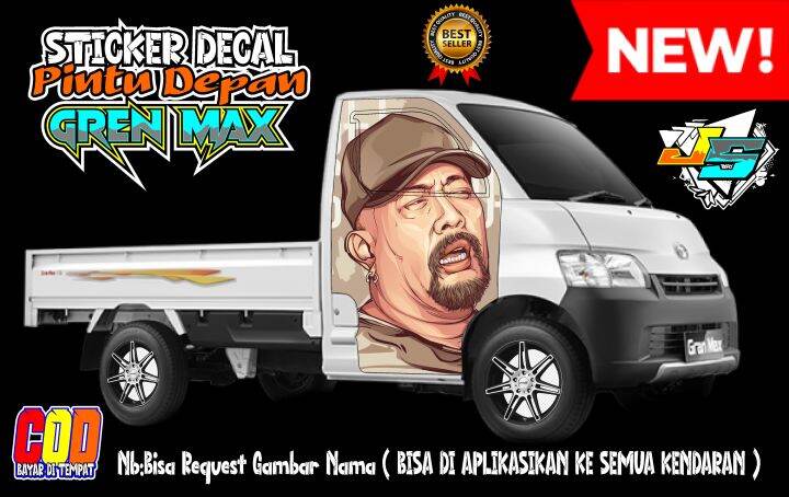 Sticker Decal Pintu Depan Pickup GRENMAX Bisa request Gambar Nama ...