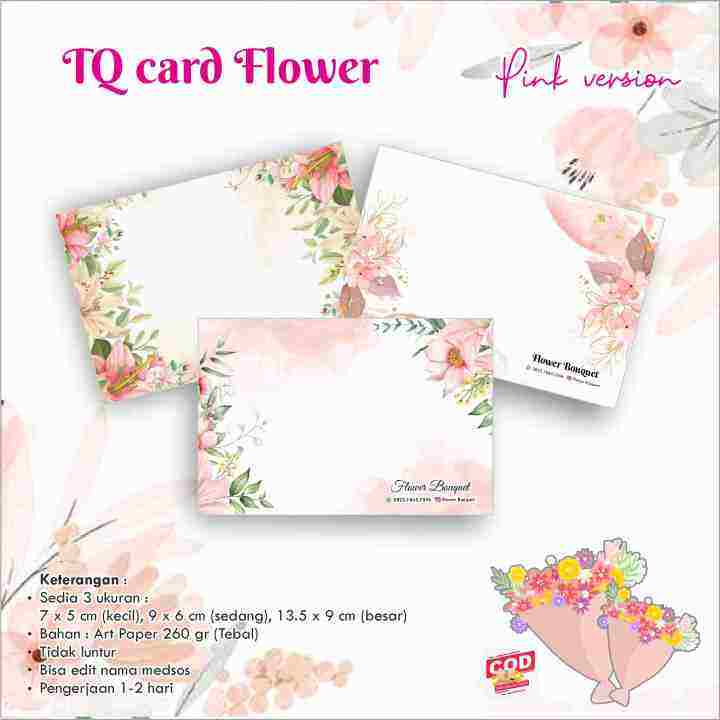TQ Card Flower / Bunga / Thank You Card / Kartu Ucapan terima kasih ...