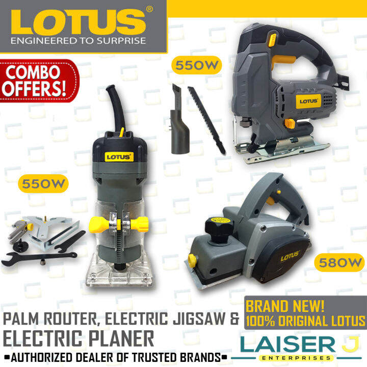 Lotus Palm Router 550W, Electric Jigsaw 550W, Electric Planer 580W ...