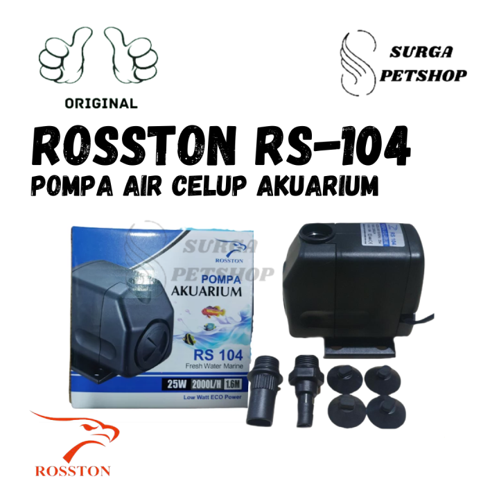 Rosston RS 104 Pompa Air Celup Aquarium Hidroponik Kolam Ikan 25 Watt ...