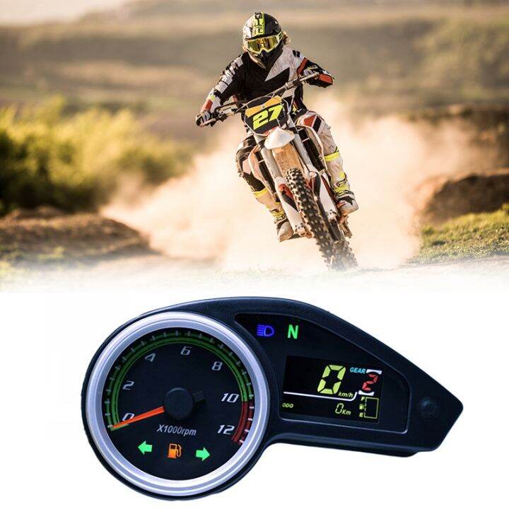 Motorcycle LCD Digital Instrument Odometer Type Speedometer Tachometer ...