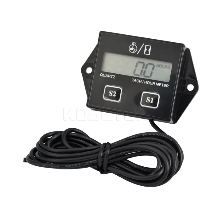 Digital Engine Tach Hour Meter Waterproof Tachometer Gauge Engine Rpm Lcd Display for Moto ...
