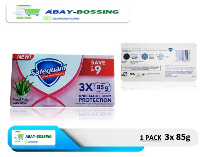 NEW Safeguard Floral Pink with Aloe Family Germ Protection 3x 85g ...