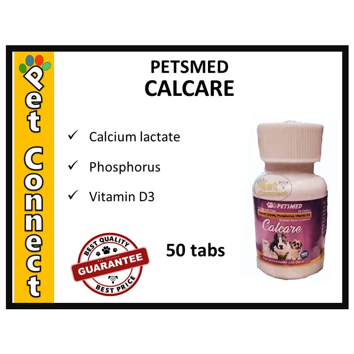 Petsmed CALCARE Calcium Supplement for Dogs and Cats 50 tabs Cal Care ...