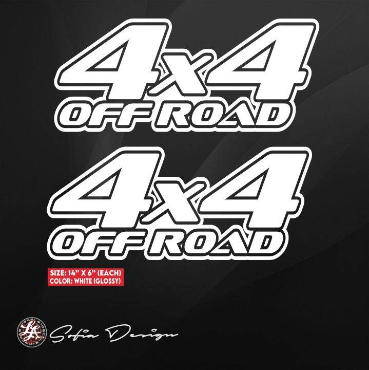 4x4 OFF ROAD Customized Cut Out Vinyl Sticker White Glossy Vinyl ...