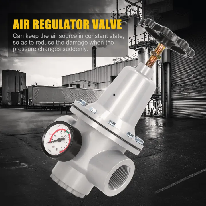 Air Compressor Regulator Pneumatic Pressure Valve with Gauge Aluminium ...