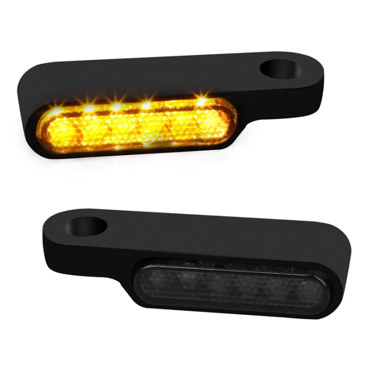 12V Handlebar LED Turn Signals Mini Motorcycle Blinkers Handle Bar ...