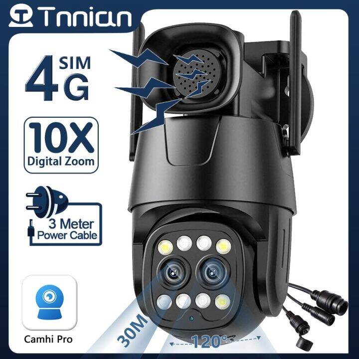 4G Sim Card 4MP Dual Lens Surveillance Wifi Camera PTZ Outdoor Auto ...