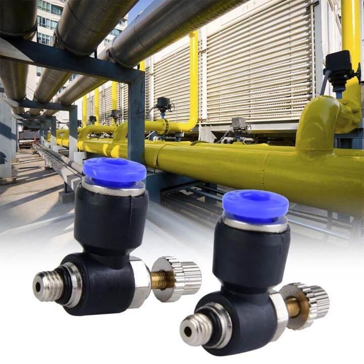 Pneumatic Fitting 2pcs Tube Air Flow Speed Controller Pipe Pneumatic ...