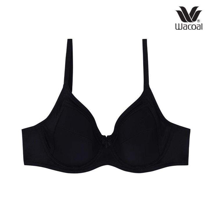 ชุดชั้นใน Wacoal Basic Bra รุ่น WB9917 สีดำ (BL) ยกทรง 4/5 cup มีโครง เสริมฟองน้ำบาง เต้าเรียบ 3 ...
