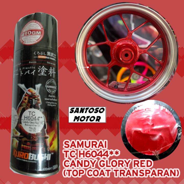 Samurai Paint TC H6044 Candy Glory Red Top Coat Merah Candy High ...