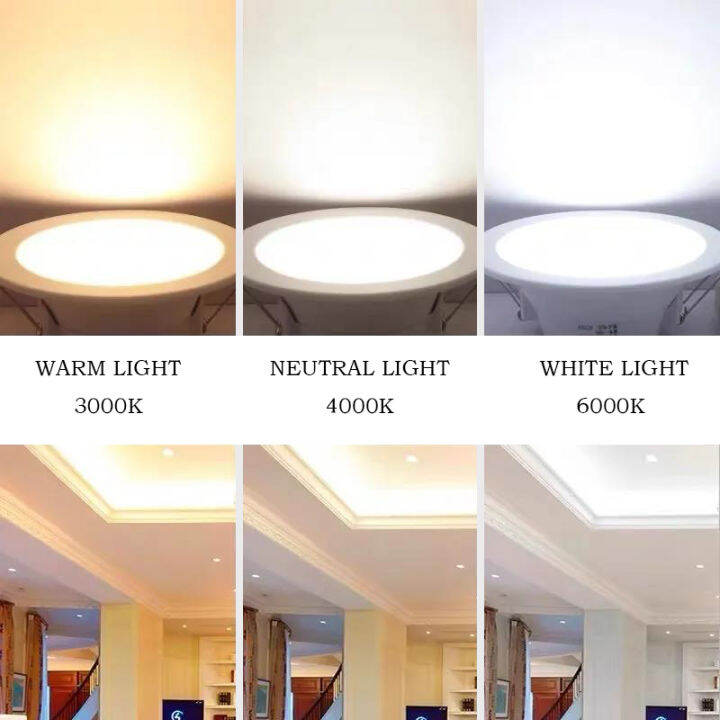 LED downlight white light, ceiling light, 13W 15W circular recessed ...