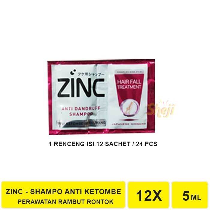 SHAMPO ZINC SACHET 1 RENCENG ISI 12 SACHET / SHAMPO ANTI KETOMBE ZINC ...
