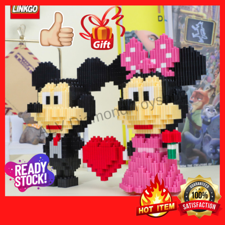 🔥（Ready Stock) Mini Building Blocks Mickey Mouse Couple Package ...