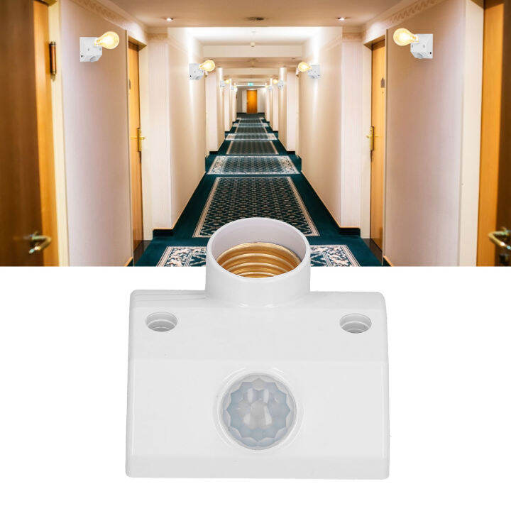 E27 Induction Lamp Holder Low Energy Body Infrared Sensing Bulb Holder ...