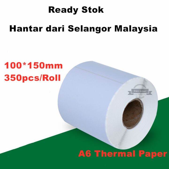 350pcs Kertas Termal A6 Thermal Paper Label Sticker Shipping Courier ...