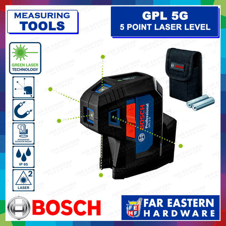 BOSCH GPL 5 G 5 Point Laser Level GPL5G FAR EASTERN HARDWARE MT | Lazada PH