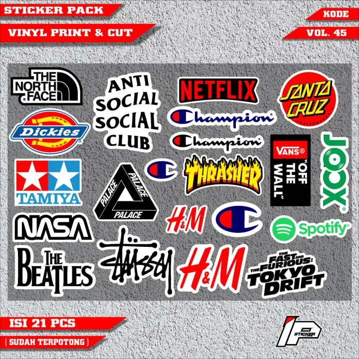(cod) Sticker pack VOL.45 (1 lembar isi 21 pcs) sudah dipotong ...
