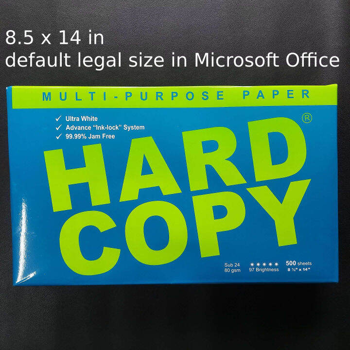 (1 ream/500 sheets) Hard Copy Ultra White Legal Size 8.5x14 Bond Copy ...