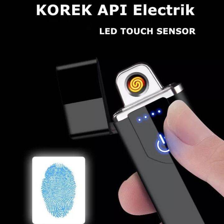 Korek Listrik Finger Touch Sensor Korek Api Elektrik USB Rechargeable ...