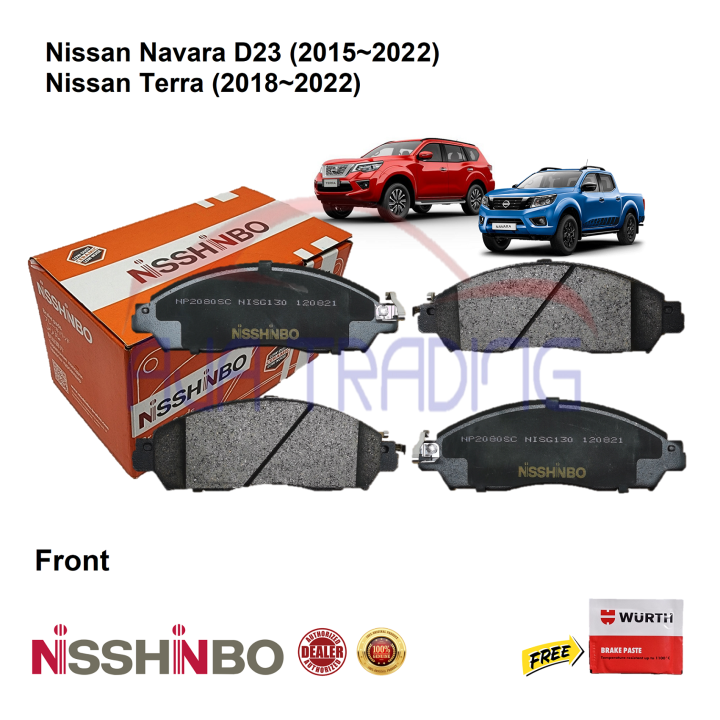 Genuine Nisshinbo Front Brake Pads with SHIMS for Nissan Terra (2018 ...