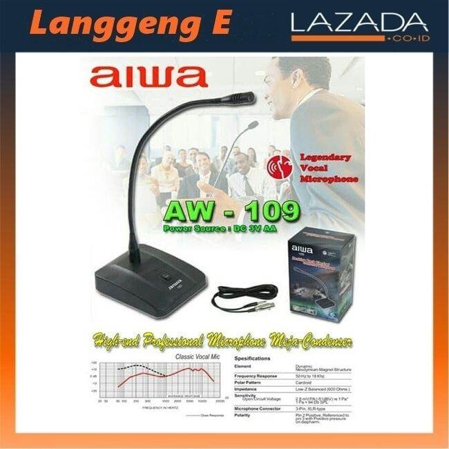 AIWA AW-109 Microphone Meja Atau Mic Podium New Series | Lazada Indonesia