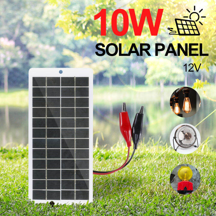 10W Solar Battery Charger with Carabiner 12V Solar Power Charger ...